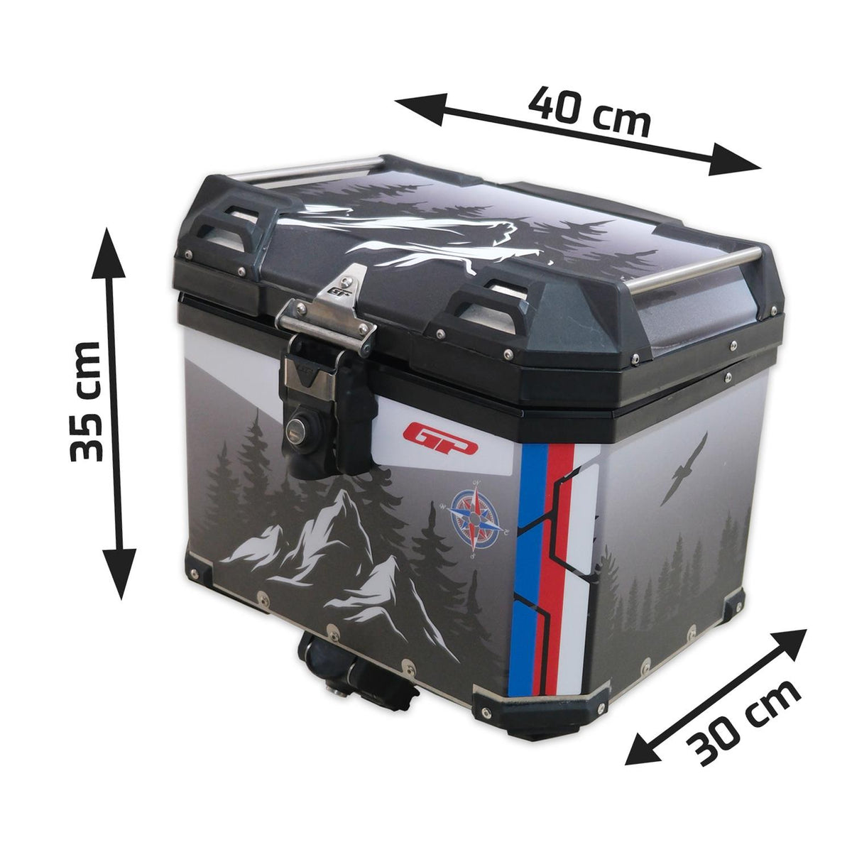 GP Kompozit Universal 37 lt Aluminum Motorcycle Top Case DSN06 — GP ...