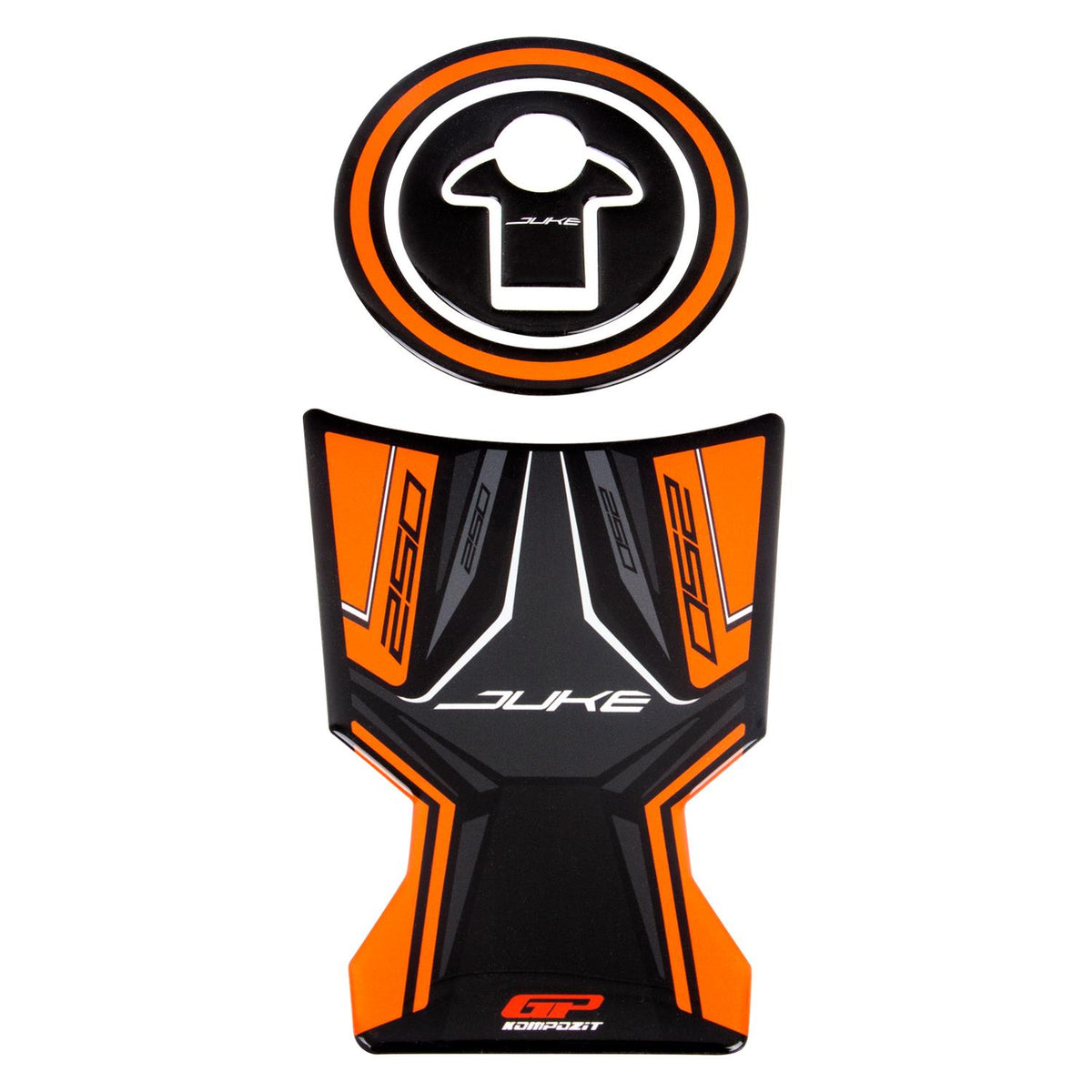 GP Kompozit Tank Pad Black-Orange Compatible For KTM 250 Duke 2017-202 ...